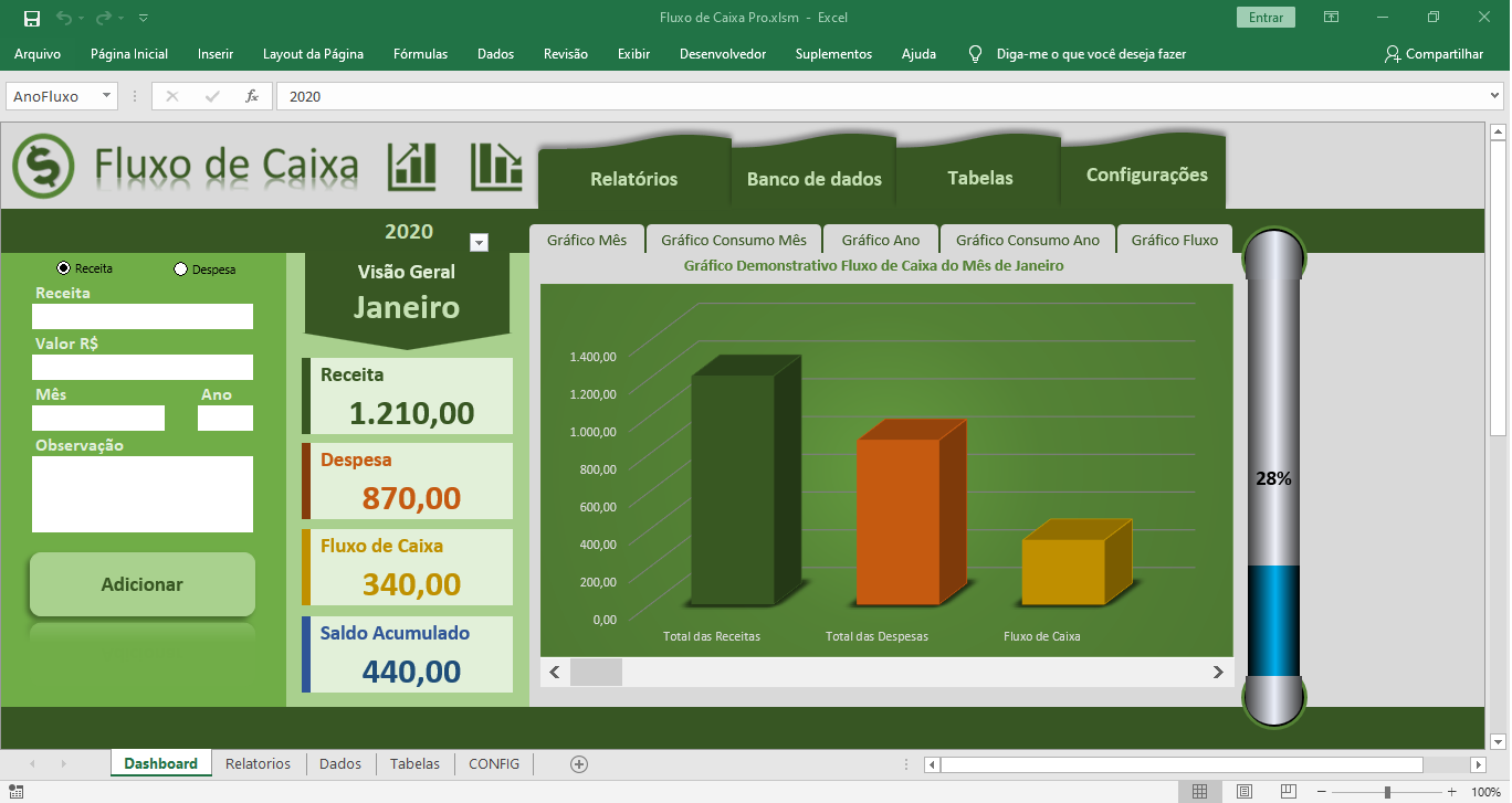 Planilha para Controle Financeiro - Jonathan Luis Piva Baldissera