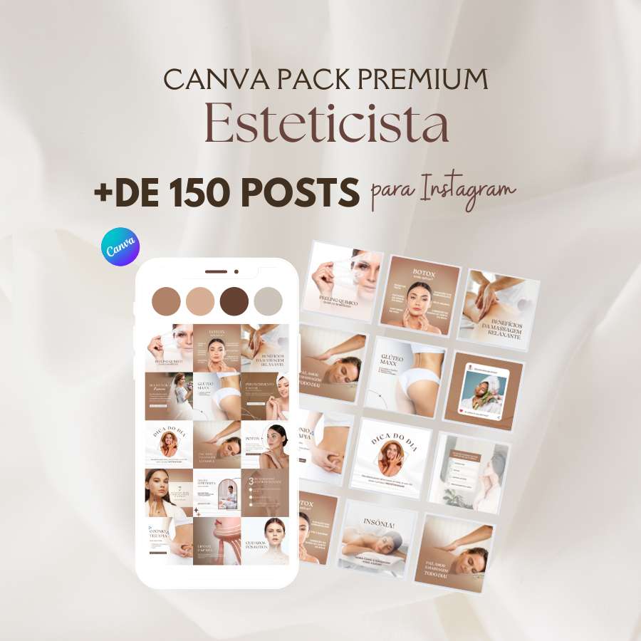 Canva Pack Premium Estética Naiara Oliveira Hotmart