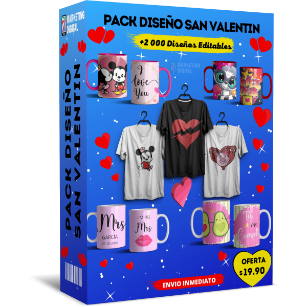 MEGAPACK DISEÑOS SAN VALENTIN - Emporio Virtual | Hotmart