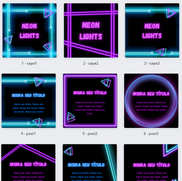 Template Neon Lights - Silvia | Hotmart