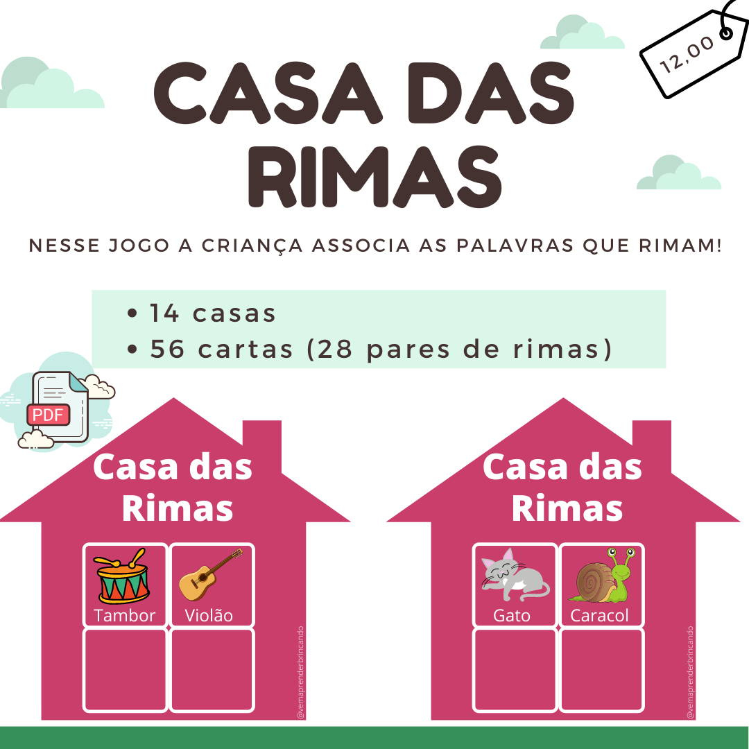 Jogo Casa das Rimas - Vem Aprender Brincando | Hotmart