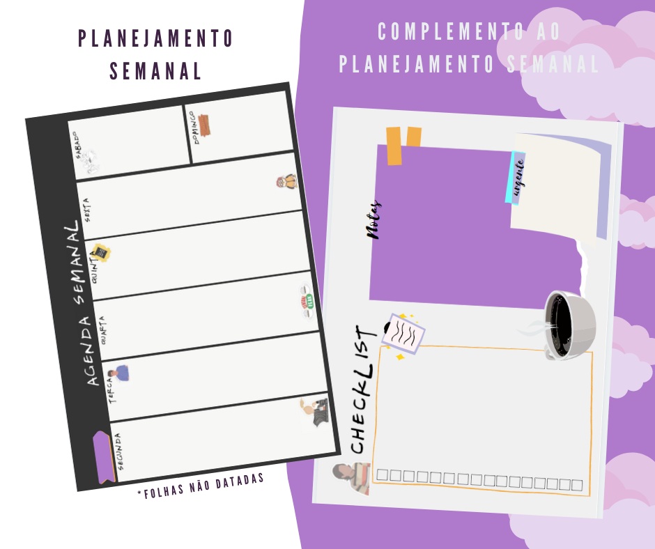 Planner completo não datado de FRIENDS - Camila Gabriele Branco de ...