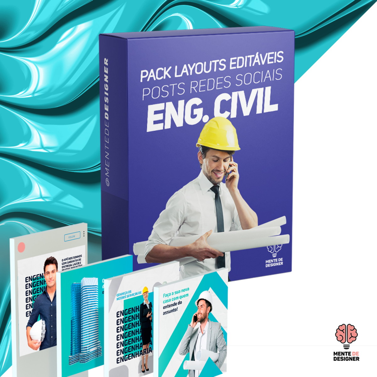 Pack - Posts Redes Sociais - Engenharia Civil (psd) - Billy | Hotmart