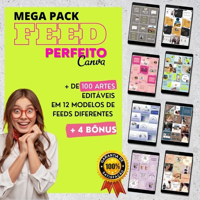 Mega Pack Feed Perfeito - Editável Canva - Maraisa R. | Hotmart