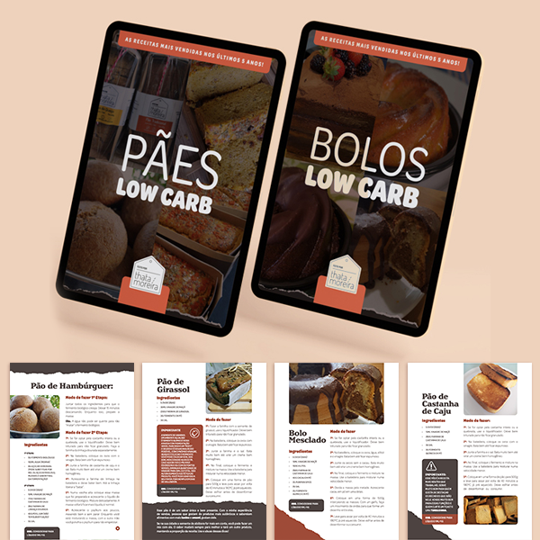 Combo Ebook - Pães e Bolos Low Carb - Feito por Thata Moreira | Hot...