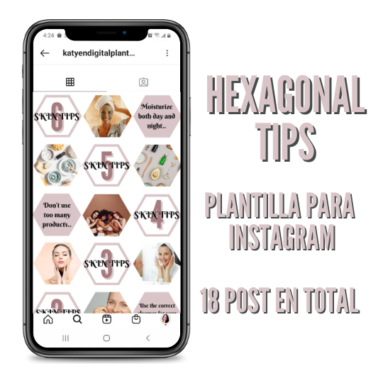 Hexagonal Tips Plantillas editables con Vídeos - Katy a Sanchez p