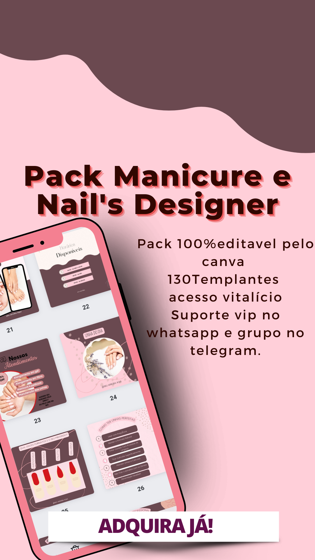 PACKS CANVA MANICURE E NAILS DESIGNER - Diana Aparecida da Silva Ferreira | Hotmart