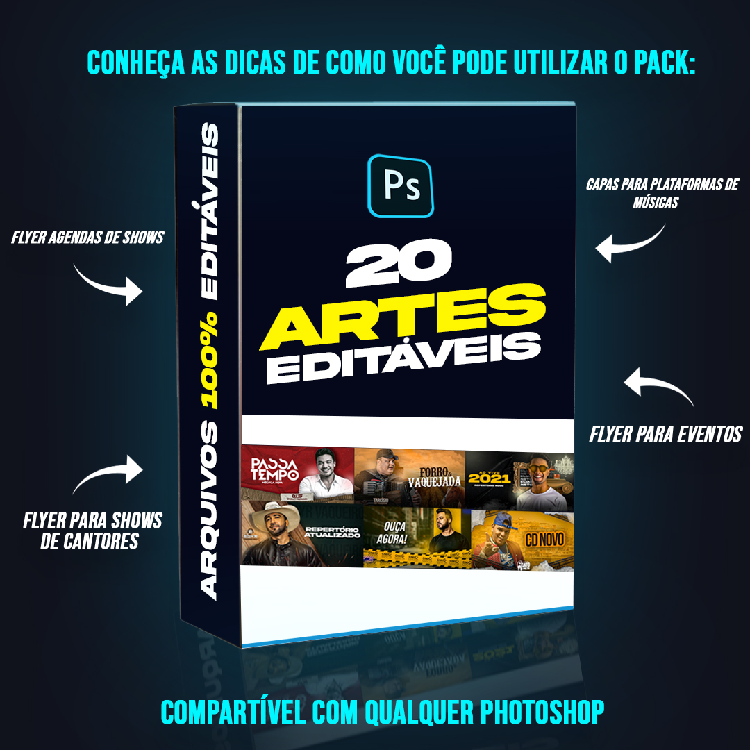 PACK COM 20 PSD EDITÁVEIS (formato photoshop) - Adriano Amaro | Ho...
