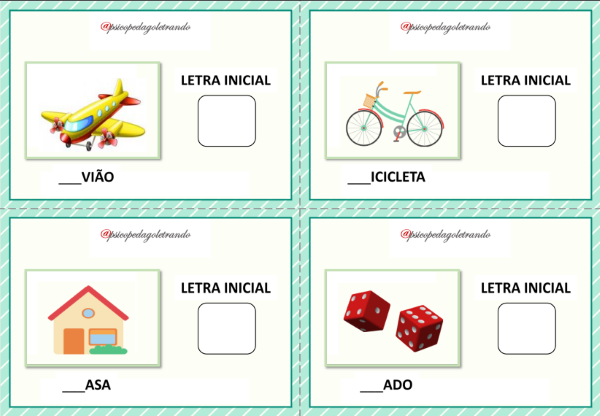 FICHAS - LETRA INICIAL - Psicopedagoletrando Educacional | Hotmart