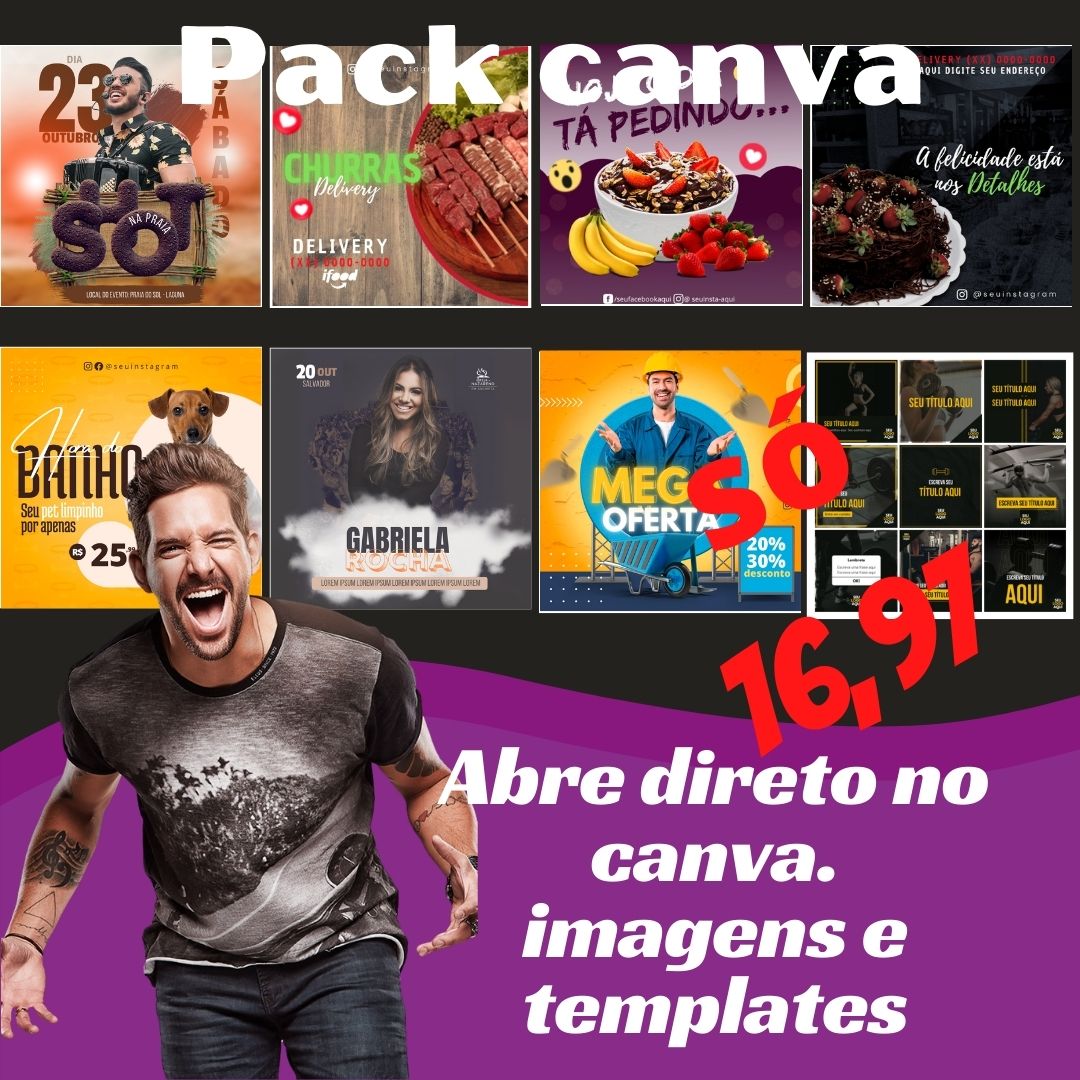 MEGA PACK CANVA TOTALMENTE EDITÁVEIS - helmiton | Hotmart