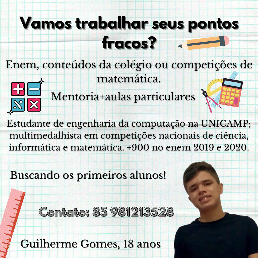 Aulas Particulares de Matemática - Guilherme Ferreira Gomes | Hotmart