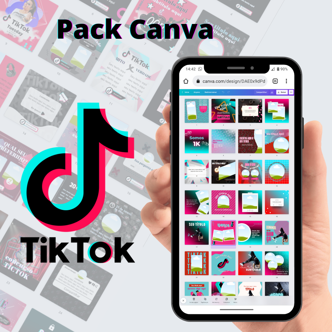 Pack Canva Tiktok - AZENIELE ROSEMBERGER DE ALMEIDA | Hotmart