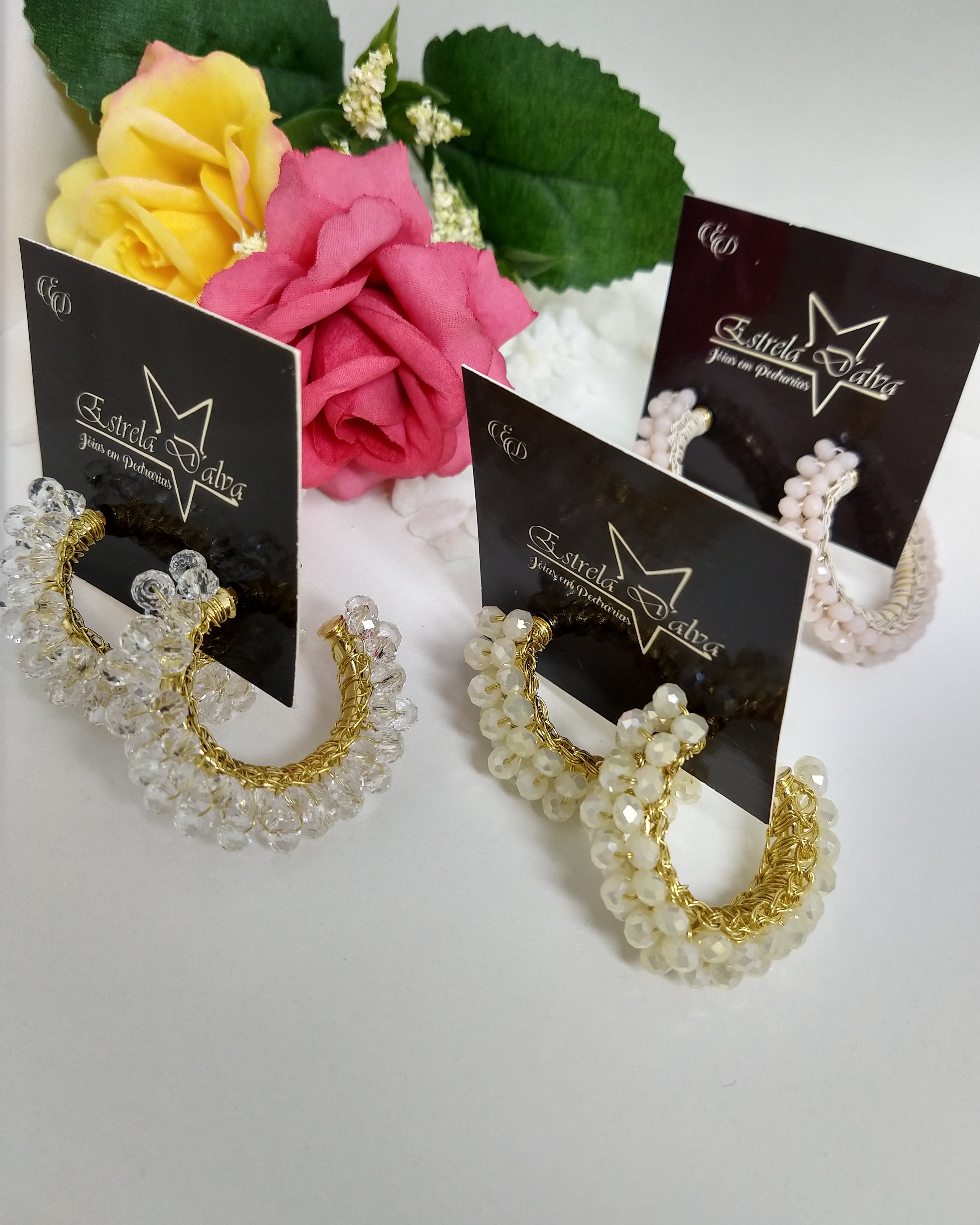 Mini Curso Meu Negócio é Joia - aula - Brinco Argolinha Meia Lua