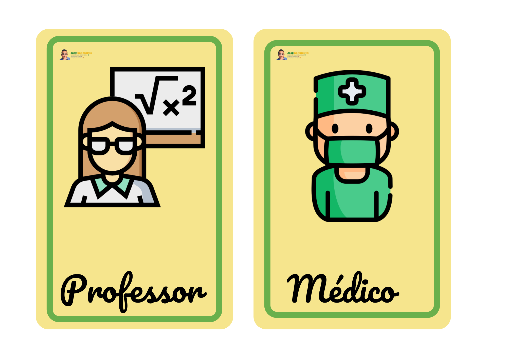 Jogo da Memória/Flashcards - Profissões - José Jesus Silva Rodrigu...