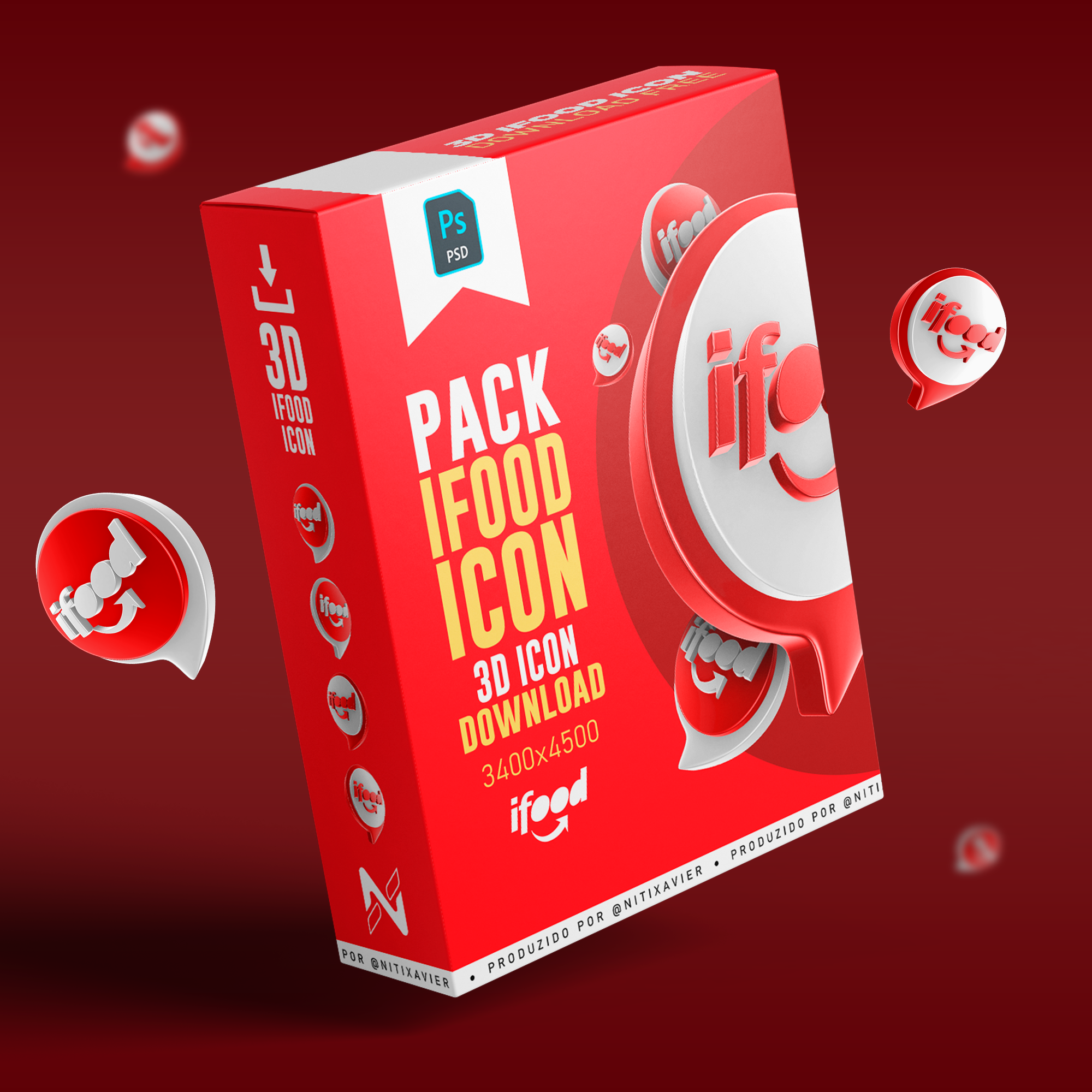 Icones Ifood em 3D - Helenilton Xavier Botelho | Hotmart