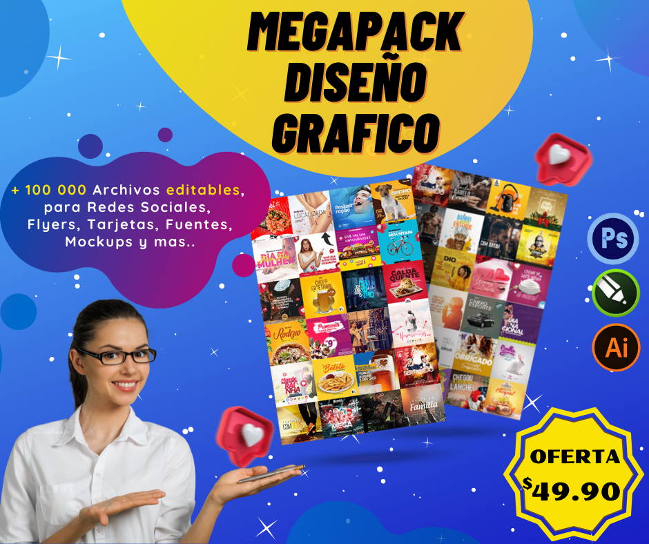 MEGAPACK DISEÑO GRAFICO + CURSOS - Emporio Virtual | Hotmart