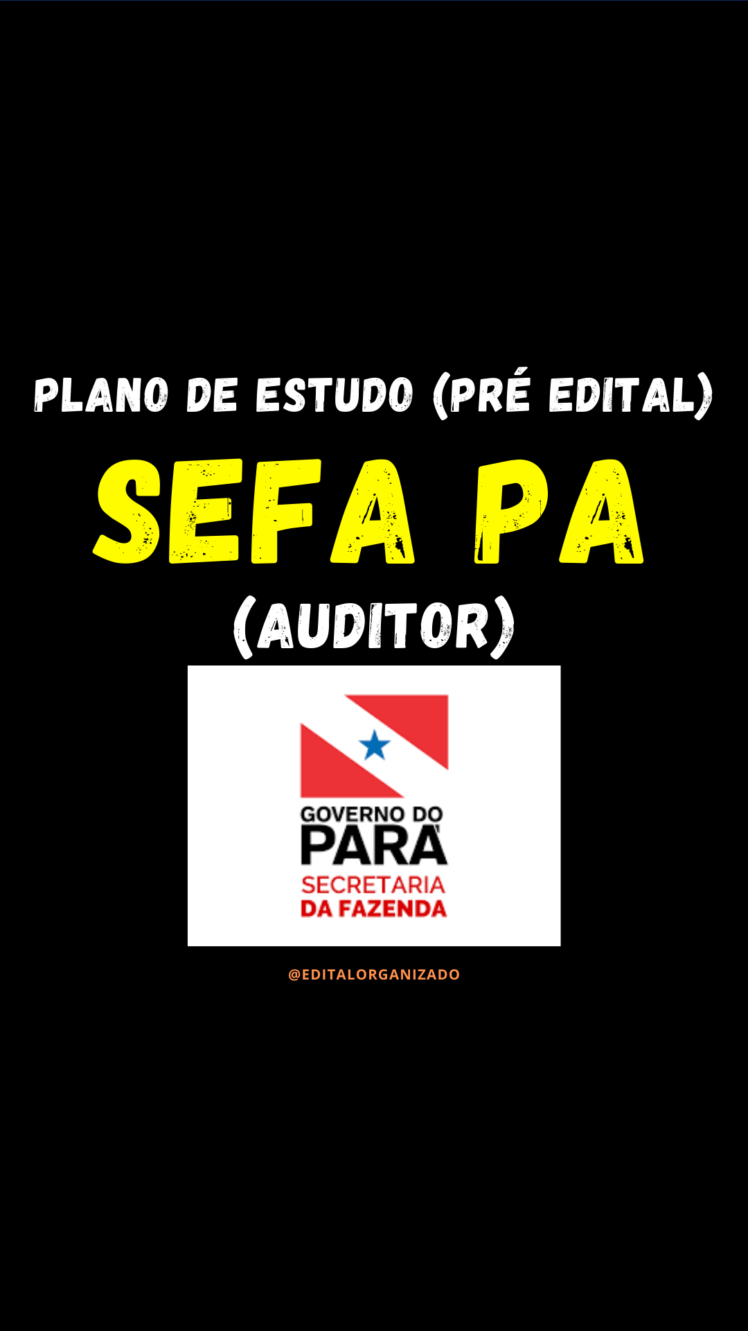 SEFA - PA AUDITOR - PLANO DE ESTUDOS (PRÉ EDITAL) - Edital organiza...