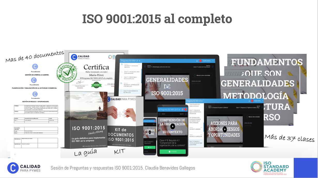 Programa ISO 9001:2015 al completo - Claudia Andrea Benavides Gallegos ...