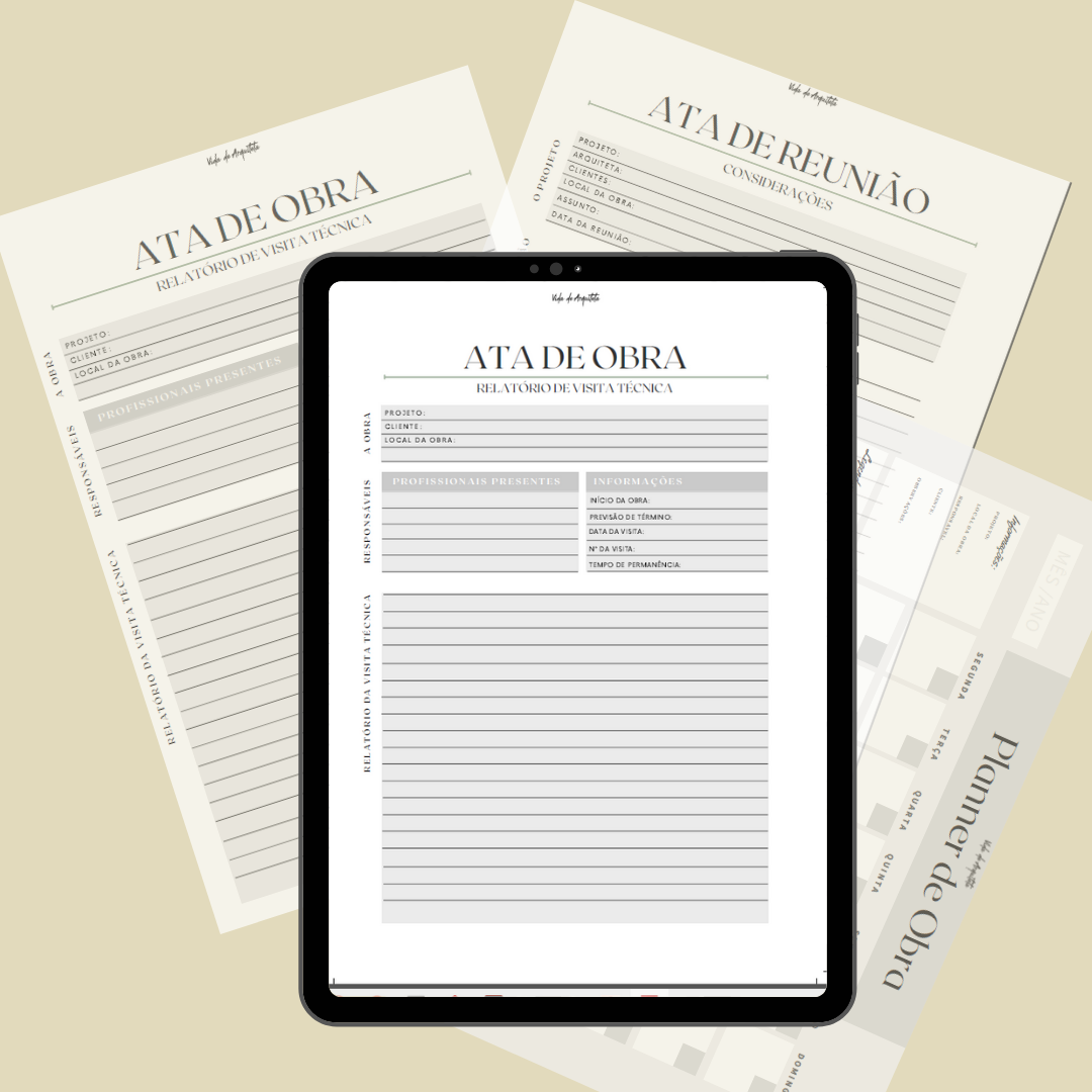 Ata de Obra + Planner de Obra + Ata de Reunião - Christianne Lima