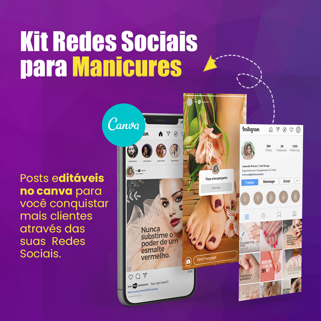 Kit Redes Sociais para Manicures e Nail Design - Universo das Manic...