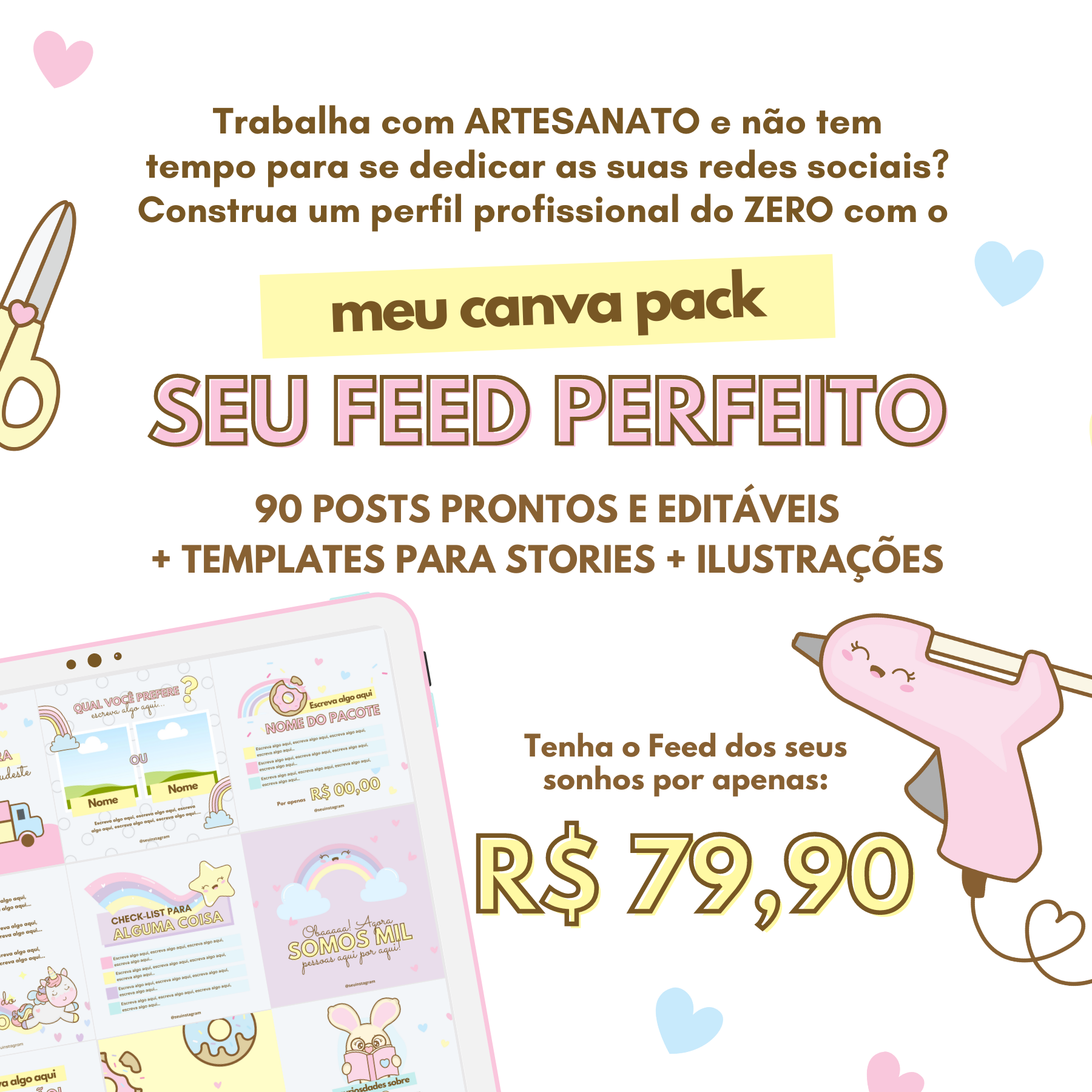 Meu Canva Pack Seu Feed Perfeito 2.0 + 2.1 - Charme Papeteria | Hot...