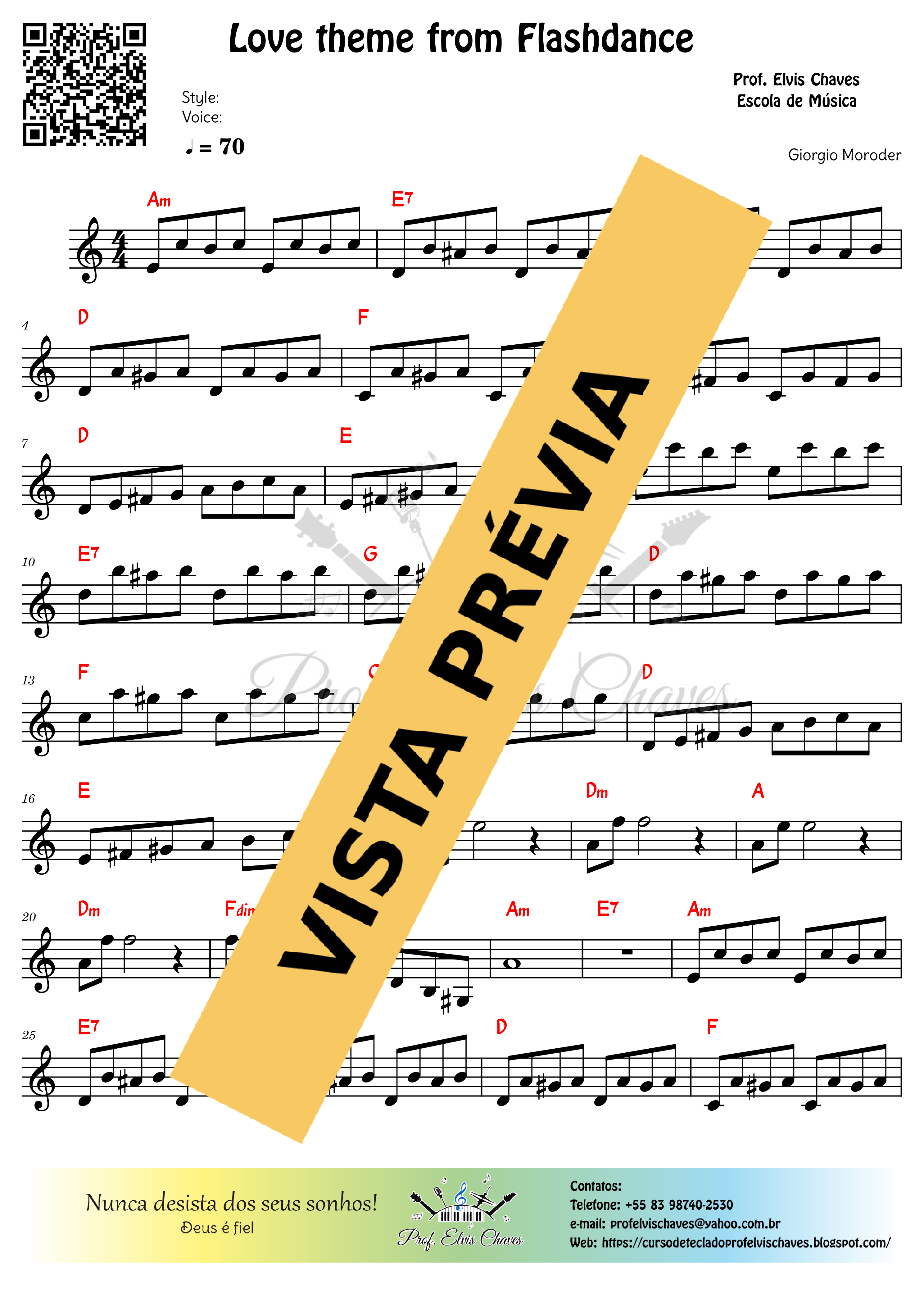 🎼 Love theme from Flashdance - 6537 - Tutorial Partitura e Teclado Fácil - ELVIS JOSÉ FERREIRA ...