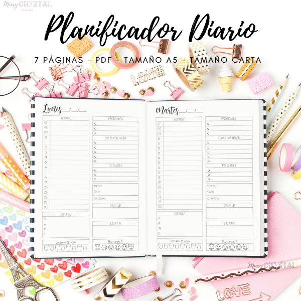 Planificador Diario "Mi Día Superproductivo" Planificador diario Pl...
