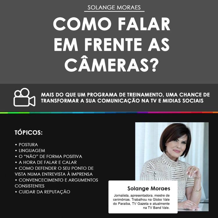 Medo de falar em público ou em frente as câmeras? - Solange Moraes ...