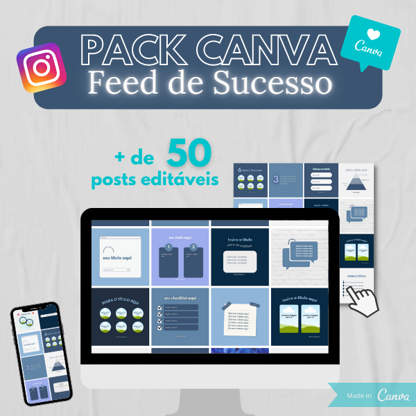 Pack Canva Feed de Sucesso - Michelly Costa Garcia | Hotmart