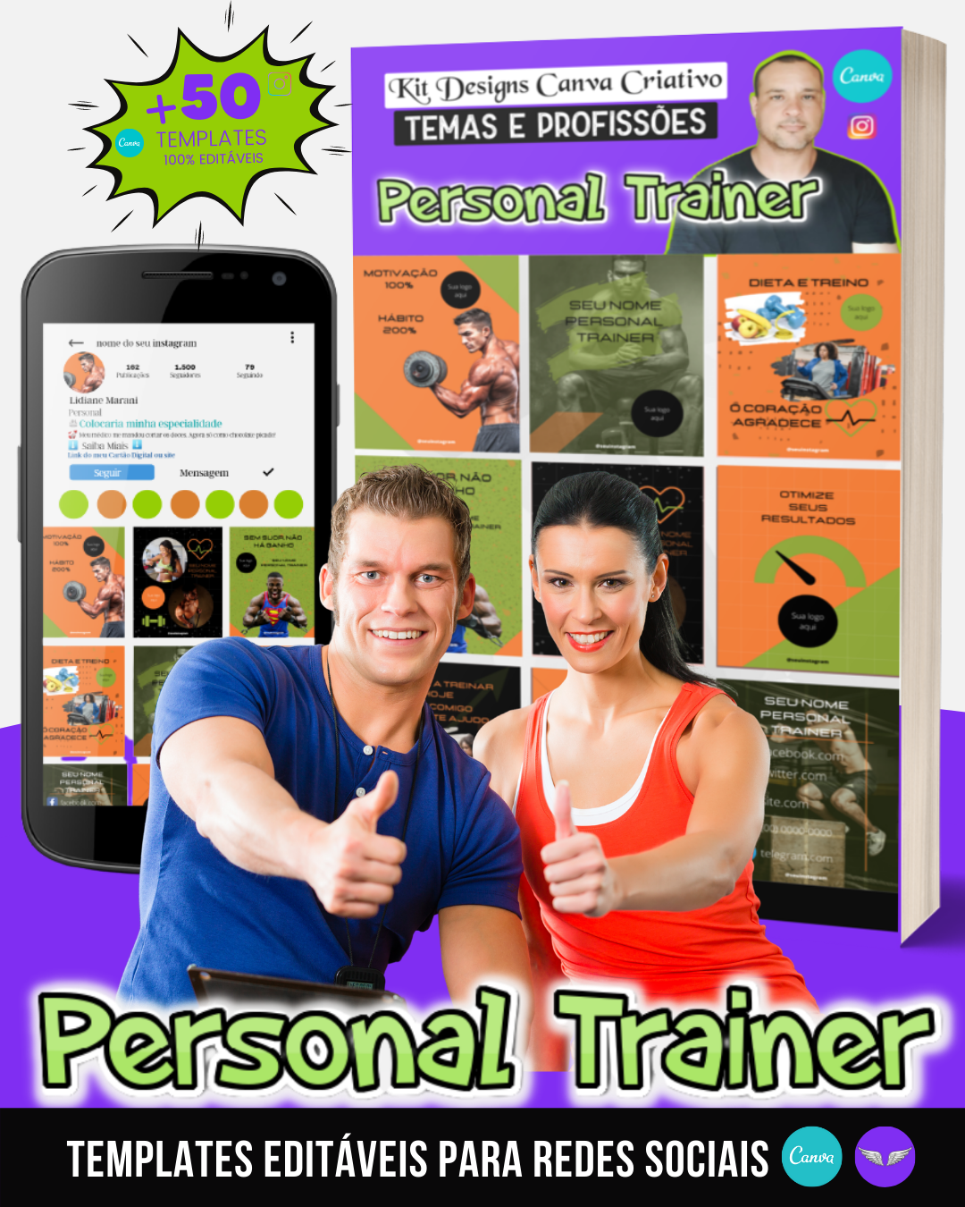 Kit Designs Canva Criativo Personal Trainer - Lidiane Marani | Hotmart