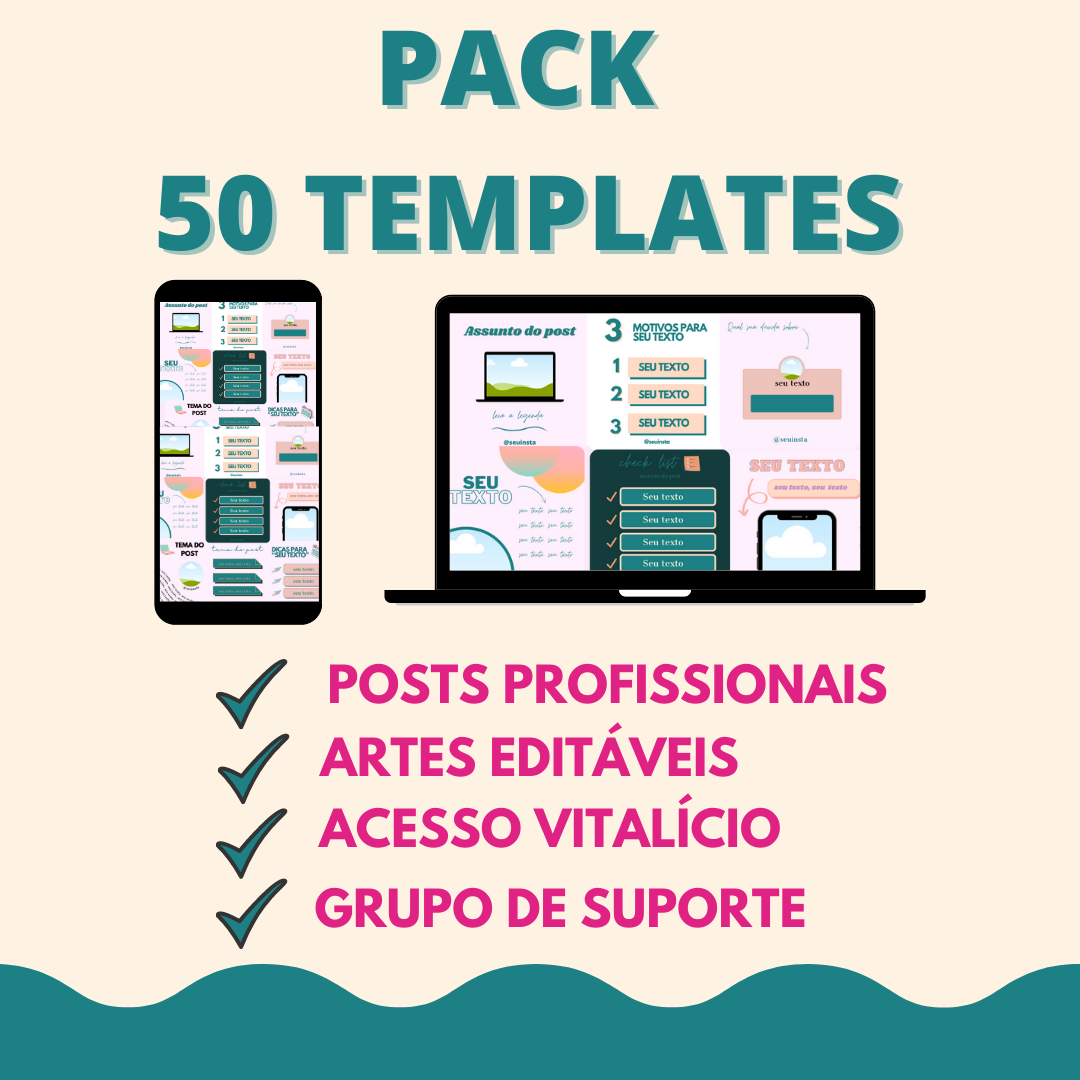 Pack 50 Templates editáveis no Canva - Sulamyta Ferreira | Hotmart