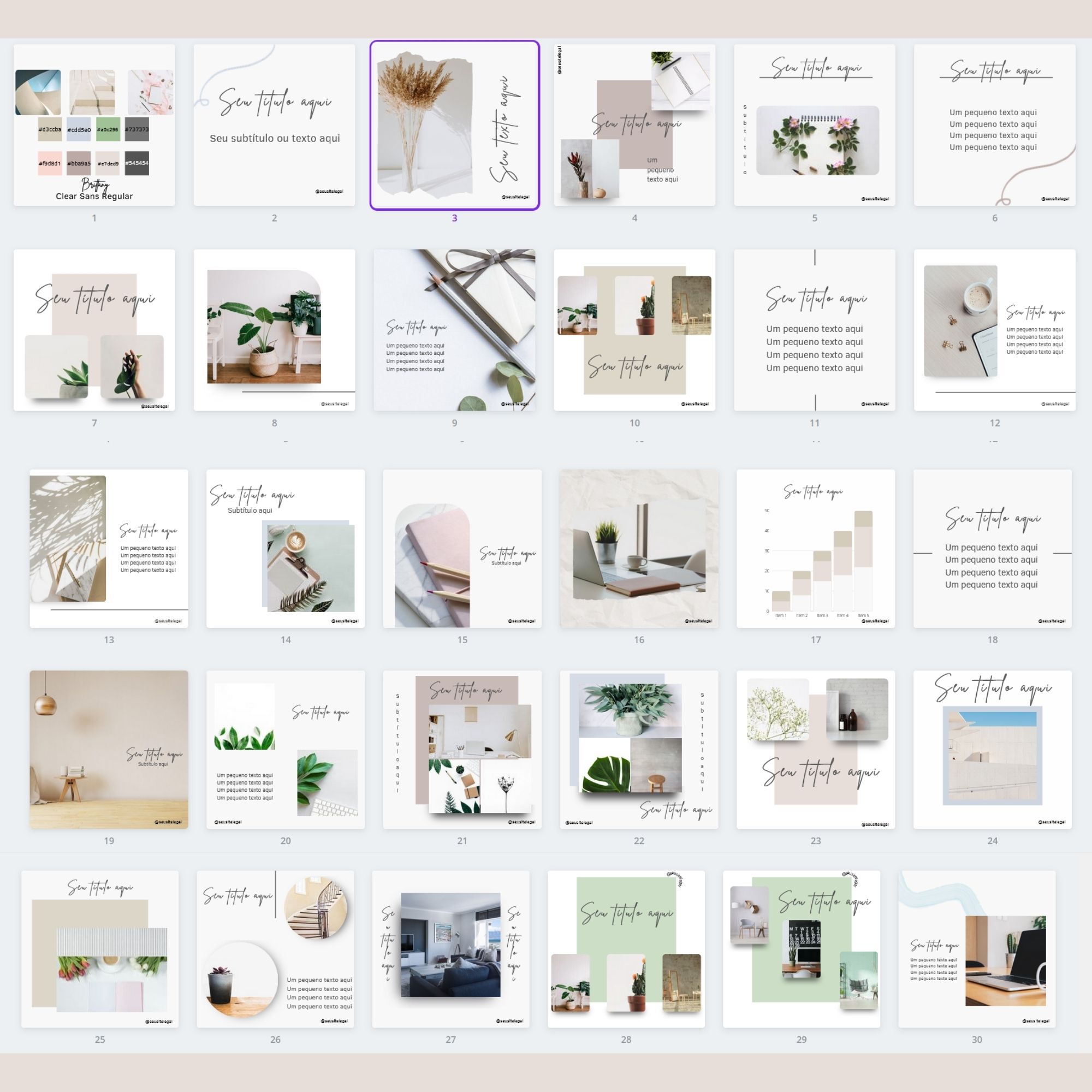 Pack com 30 lindos templates Minimalistas do CANVA - Andrea Pereira ...