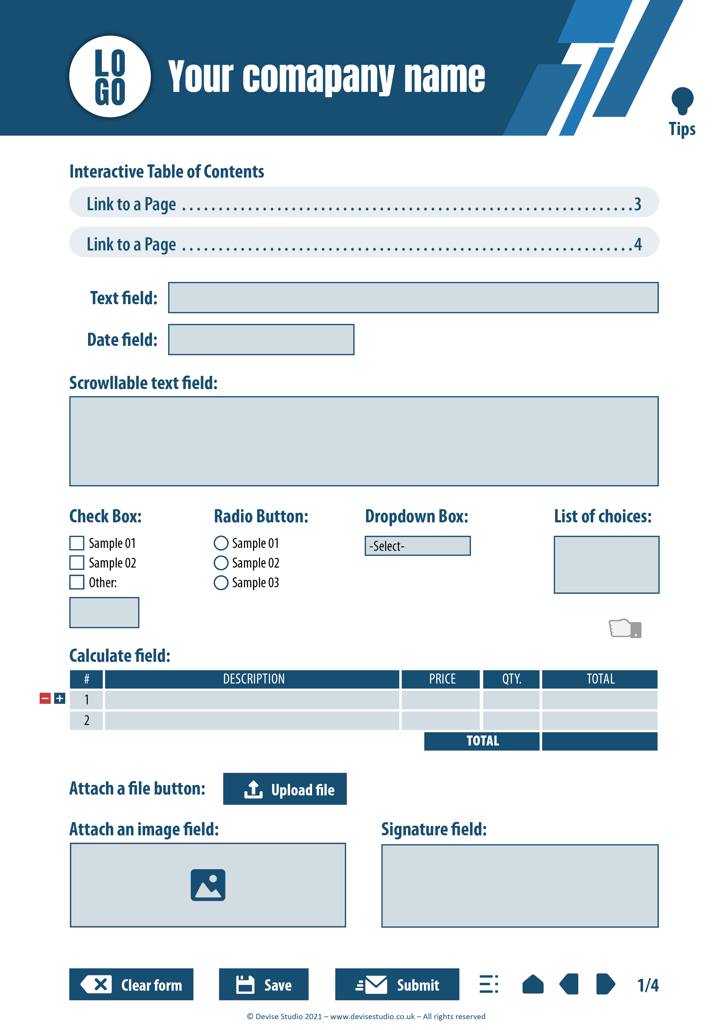 Interactive PDF document form, fields and buttons - Lucas Godoy | H...