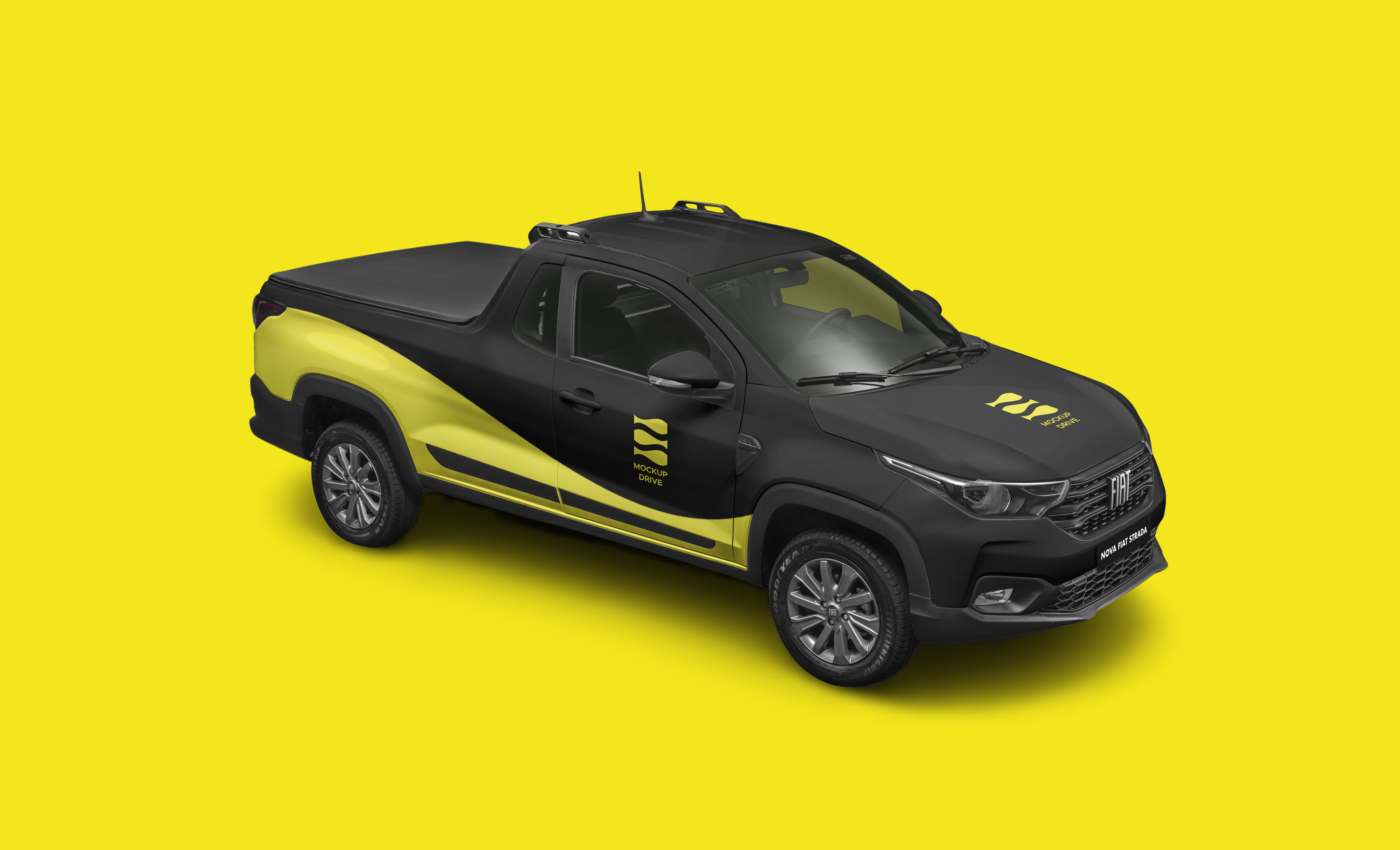 Mockup Nova Fiat Strada 2021 PSD - Perspectiva - Mockup Drive | Hotmart