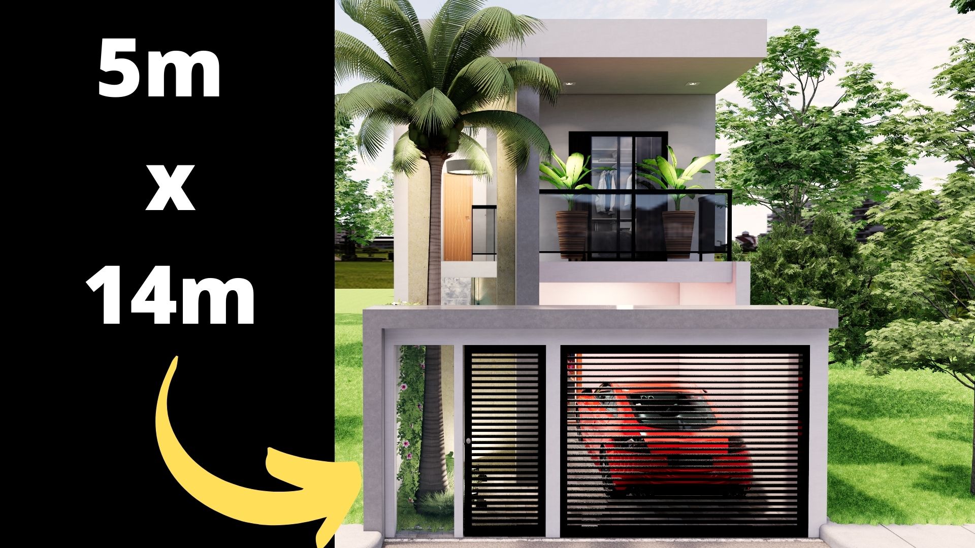 Editable Project of House Design 5m x 14m REF.34 - GCS Negócios Onl...