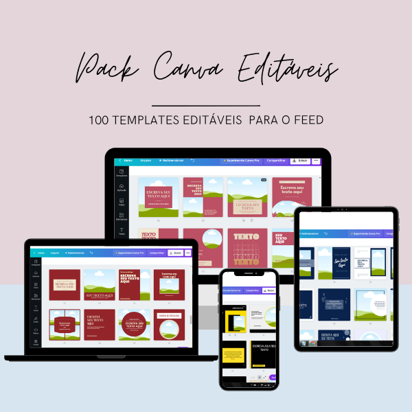 Pack com + de 100 Templates Editáveis no Canva Para Sua Redes Socia...