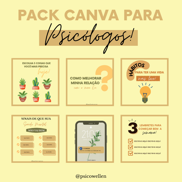 Pack Canva para Psicólogos - Pack Canva para Psicólogos | Hotmart