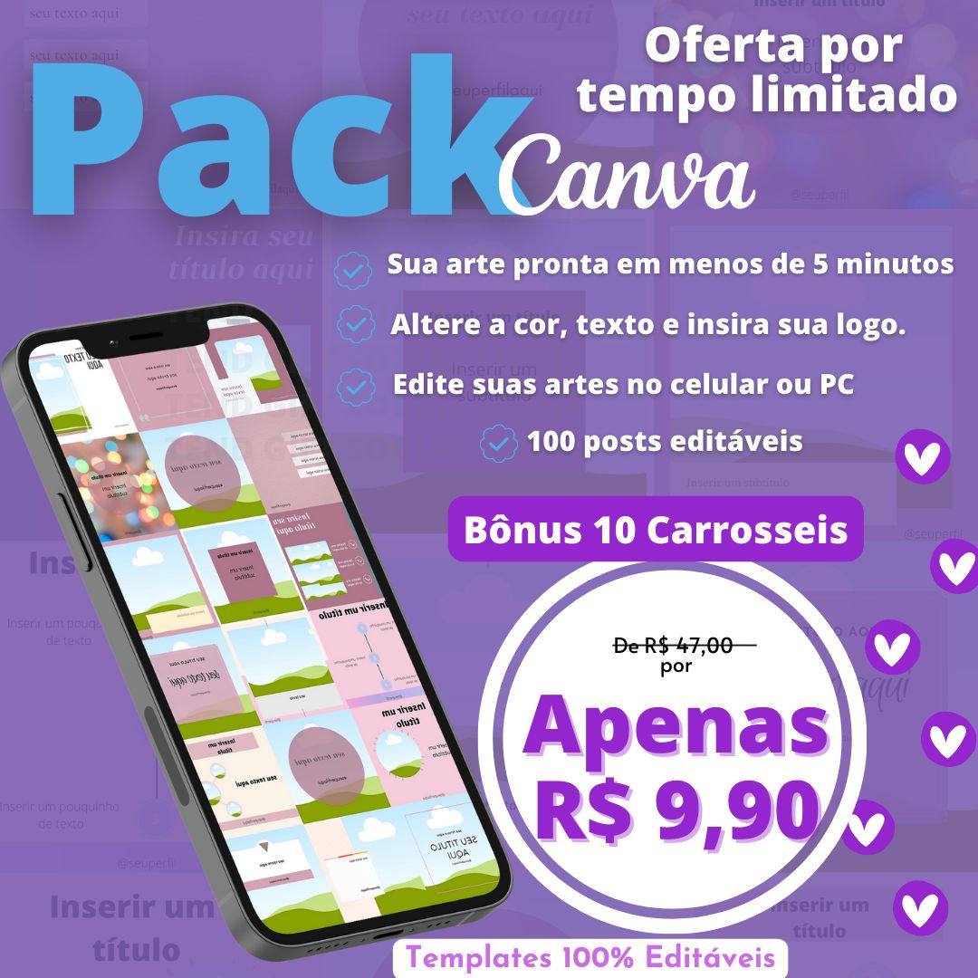 PACK CANVA 100% EDITÁVEIS! - Fernanda Antunes Barbosa Fernandes Fel...