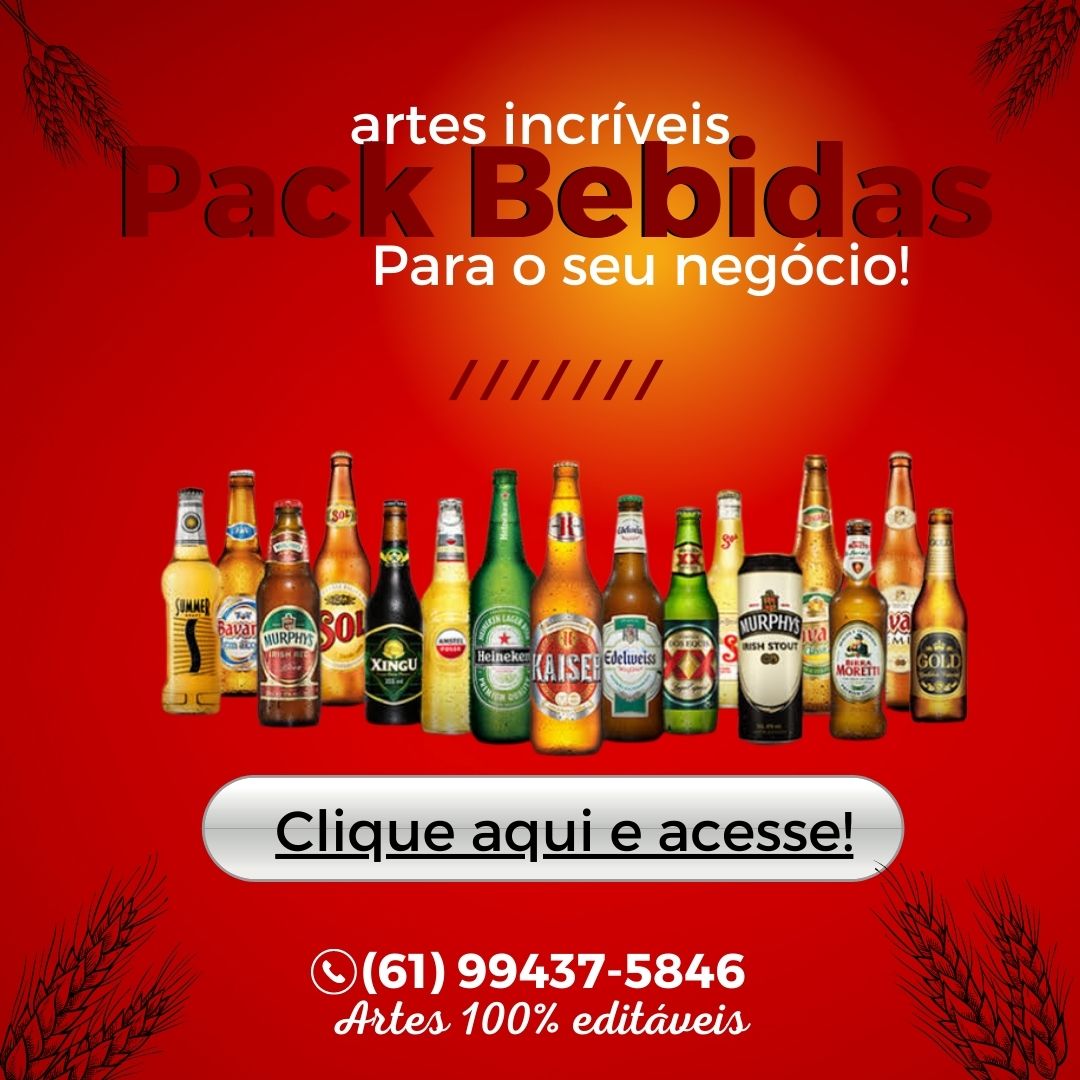 Pack de Artes editáveis de Bebidas - Tharles Guerra | Hotmart