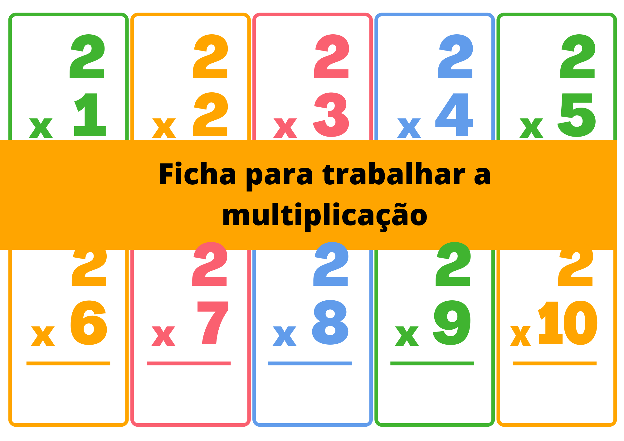 CARDs OU FICHAS DE MULTIPLICAÇÃO - Eliane Teresa Porto | Hotmart