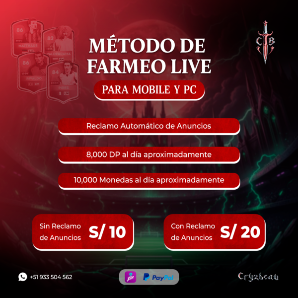 MÉTODO DE FARMEO LIVE DLS 🔥⚽ - CRYSTIAM CARLOS | Hotmart