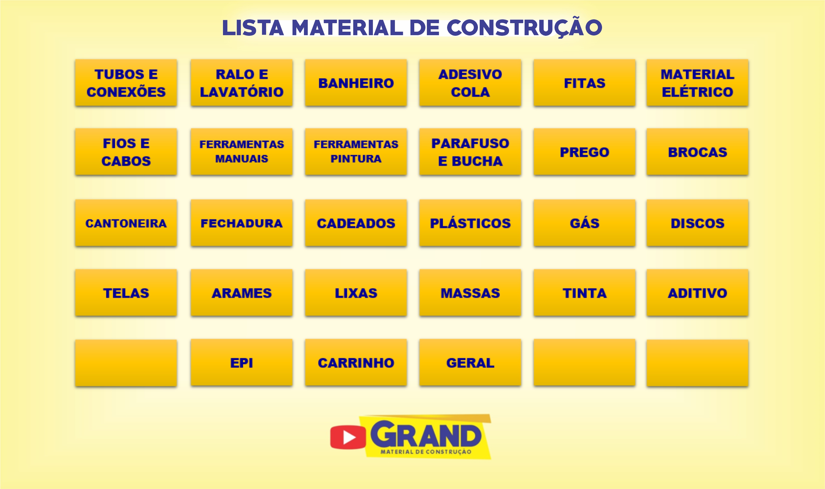 Lista de Produtos Material de Construção