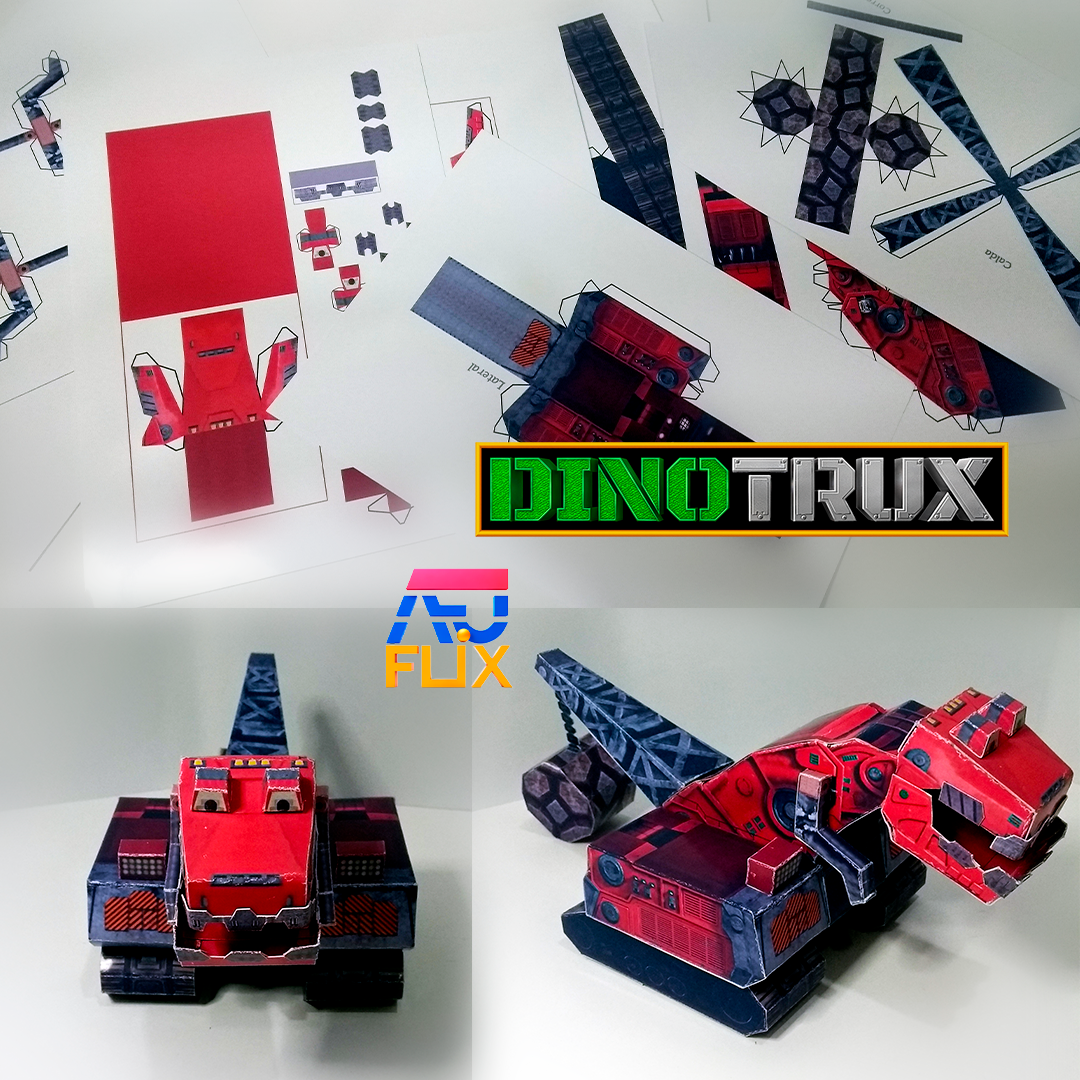 Dinotrux - Ty rux - Bonecos de papel papertoy