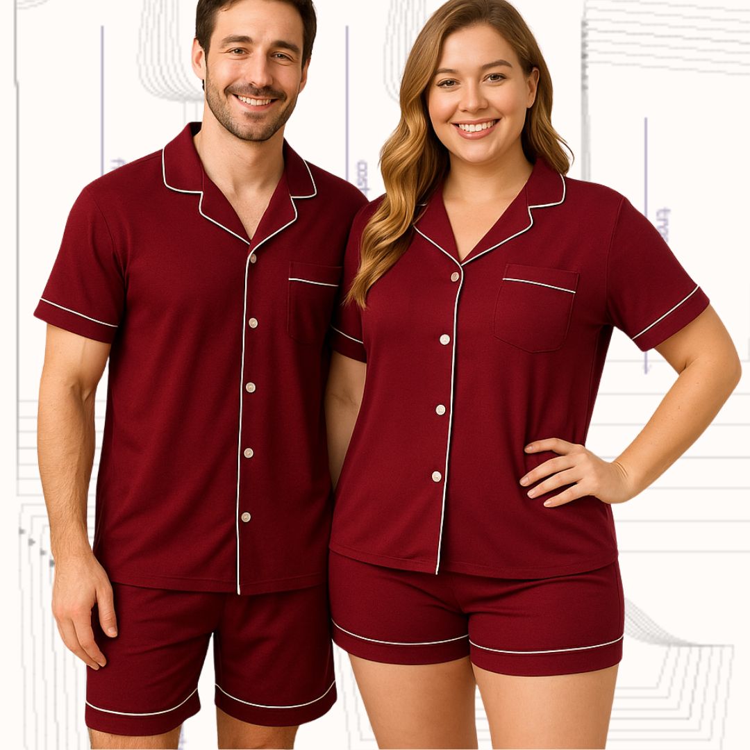 KIT PIJAMA AMERICANO CASAL - GRADE DO PP AO G5