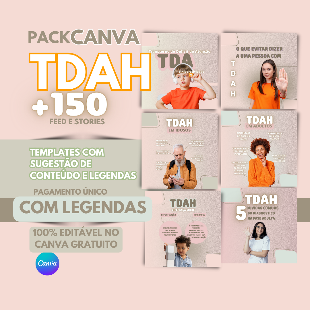 PACK CANVA TDAH - Margarete Tolentino | Hotmart