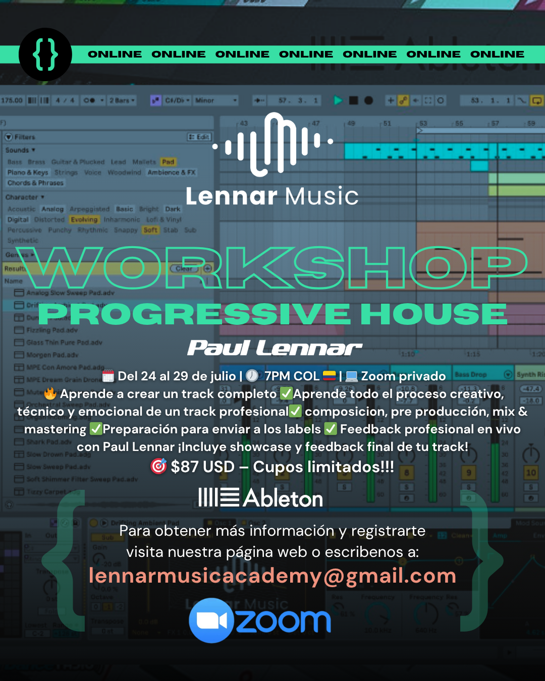 ¡Workshop Progressive House con: Paul Lennar! Aprende a componer un ...