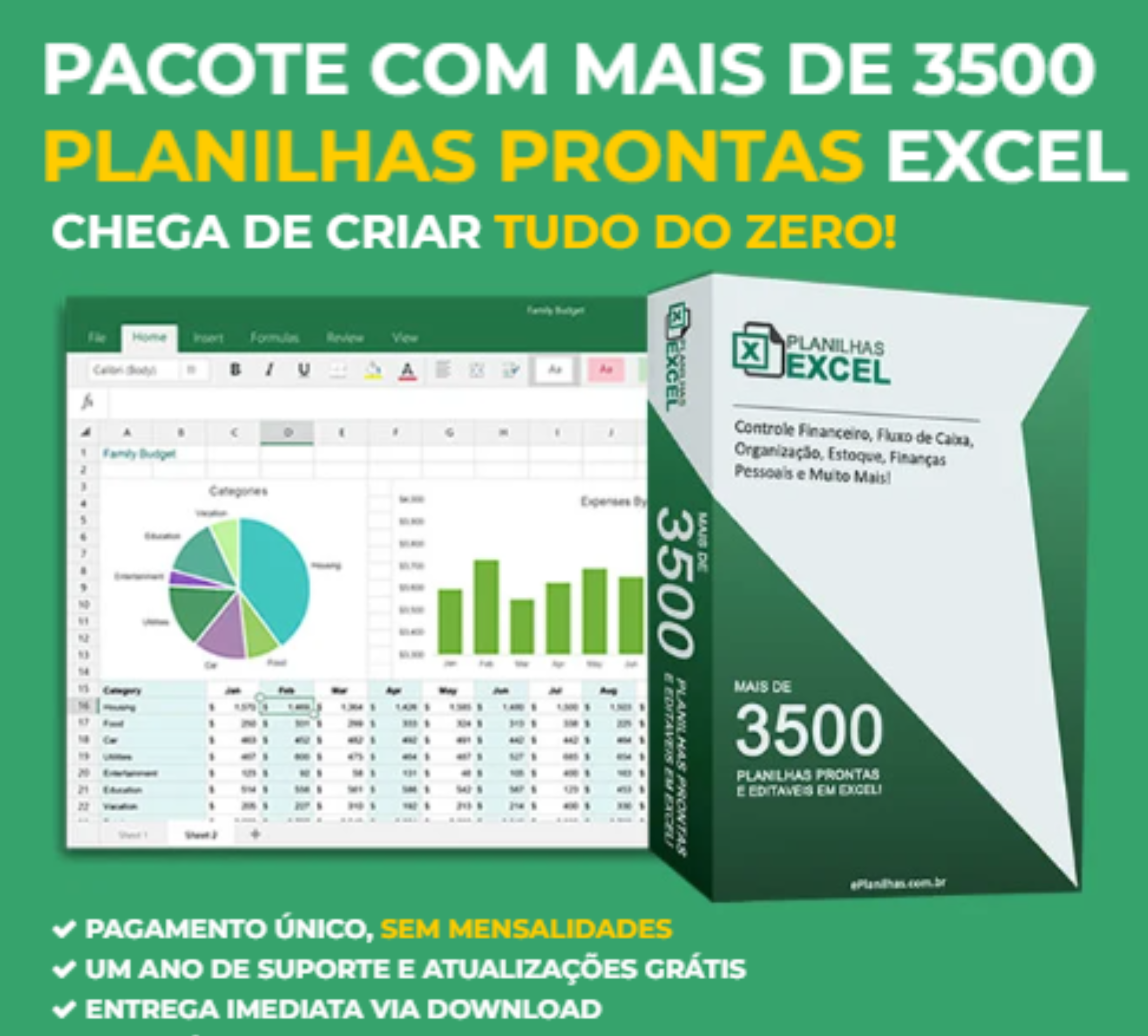 PACOTE COM MAIS DE 3500 PLANILHAS PRONTAS EXCEL - Excel Supremo