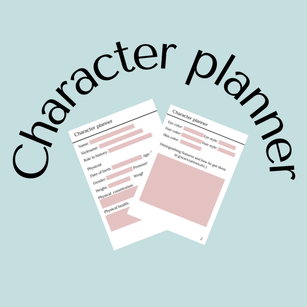 Character planner--18 sheets, pdf for editing or printing