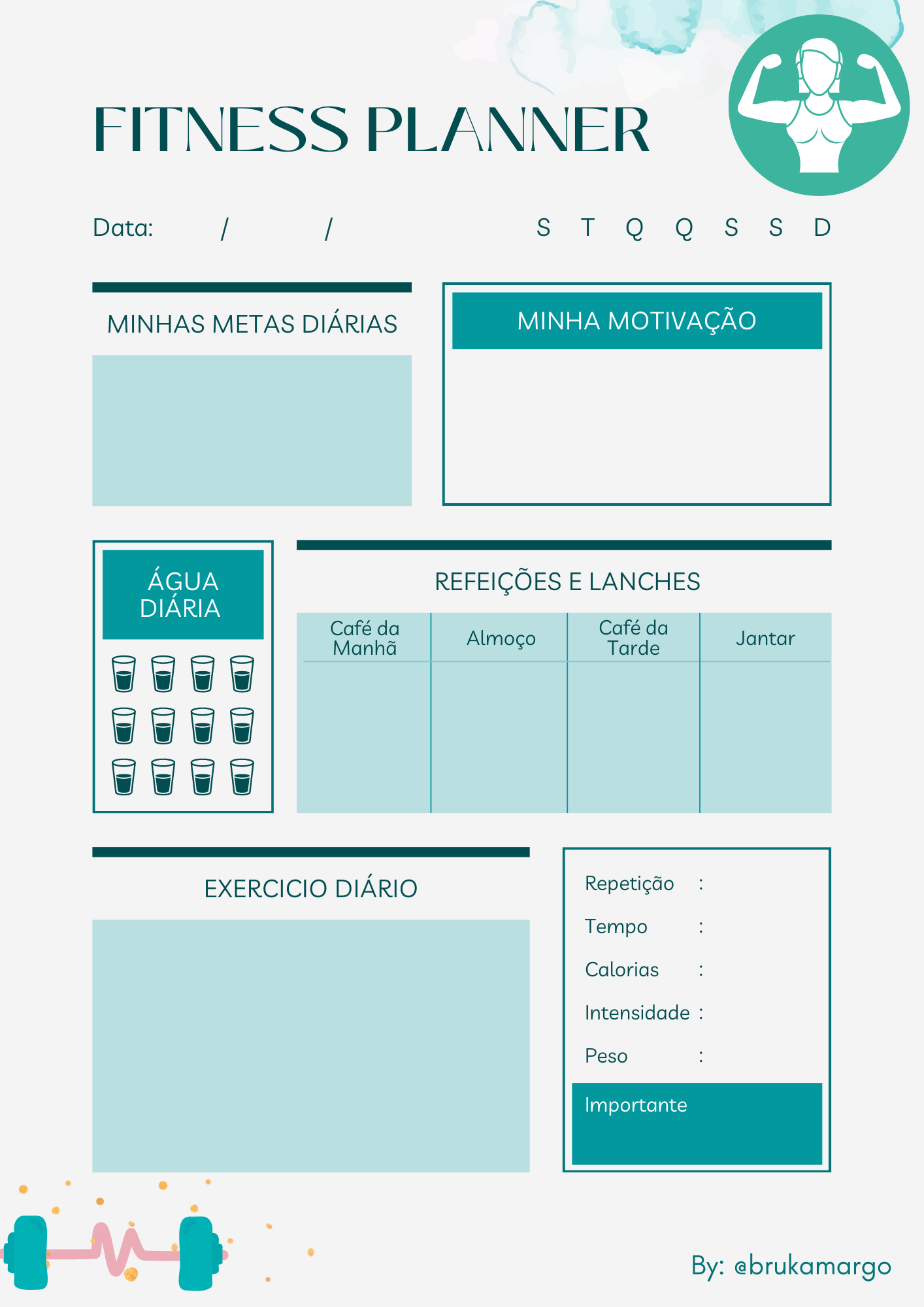 Planner Fitness - Bruna Camargo | Hotmart