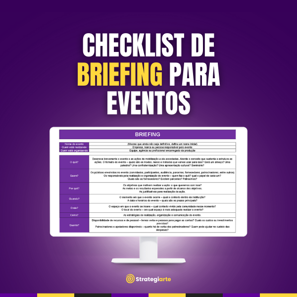 Checklist de Briefing Para Eventos - Strategiarte | Hotmart